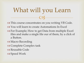 Vba introduction | PPTX