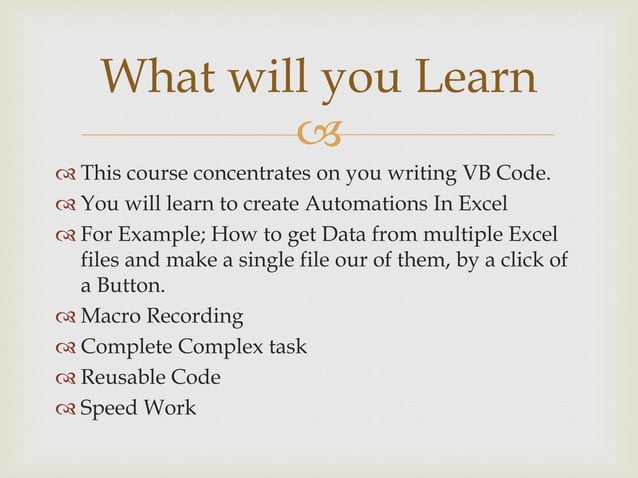 Vba introduction | PPTX