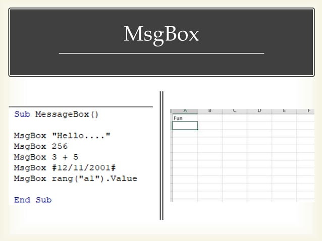 Vba introduction | PPTX