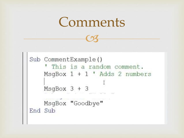 Vba introduction | PPTX