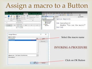 Vba introduction | PPTX