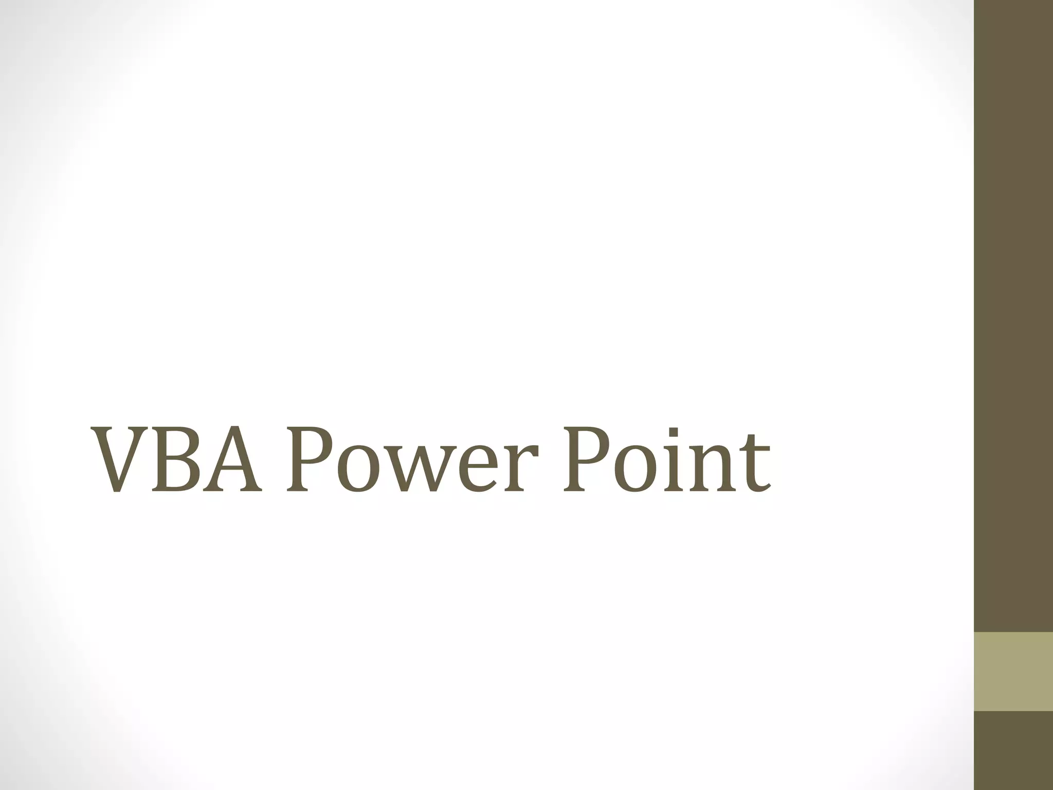 Vba power point tipe data | PPTX