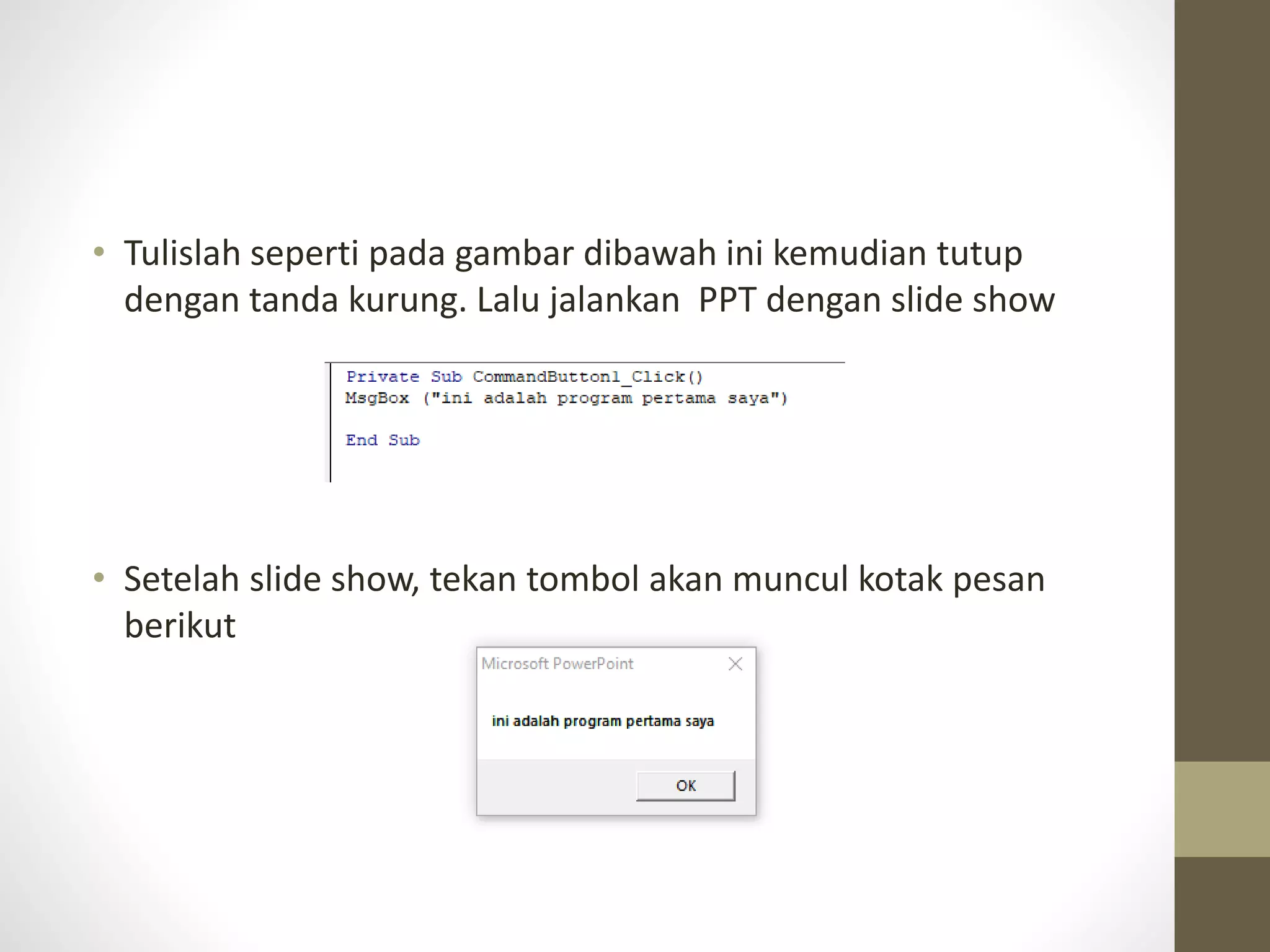 Vba power point tipe data | PPTX