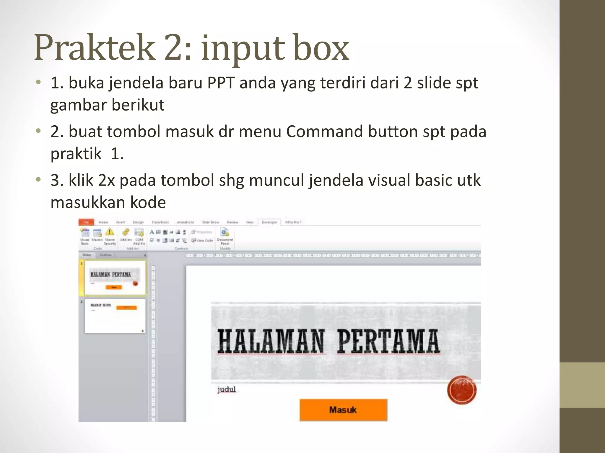 Vba power point tipe data | PPTX
