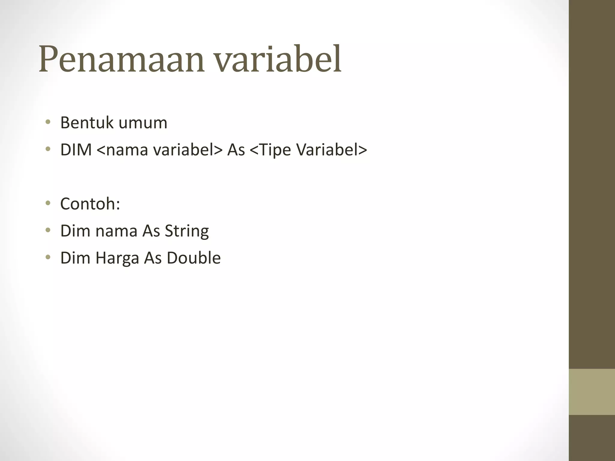 Vba power point tipe data | PPTX