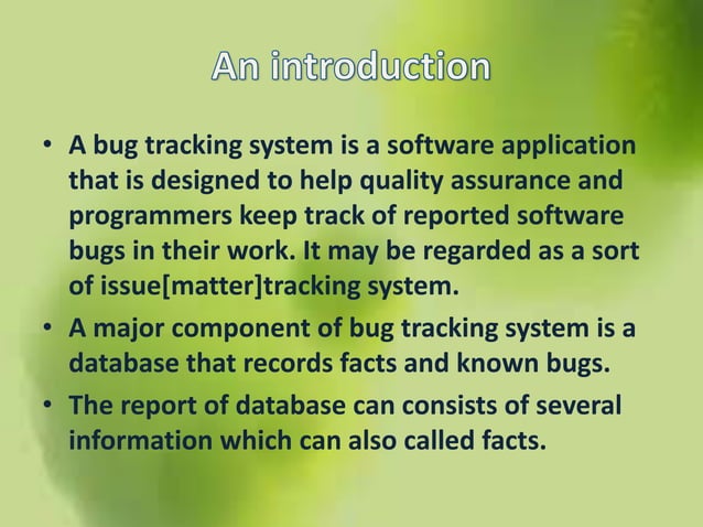 Bug tracking system ppt | PPTX