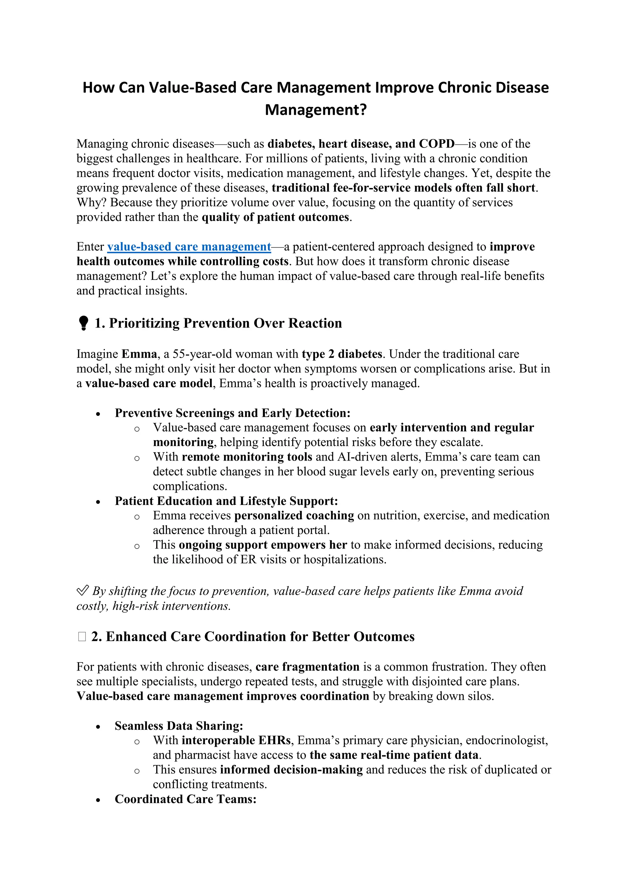 How Can Value-Based Care Management Improve Chronic Disease Management ...