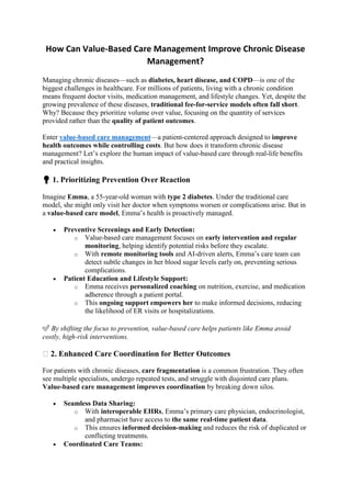 How Can Value-Based Care Management Improve Chronic Disease Management ...