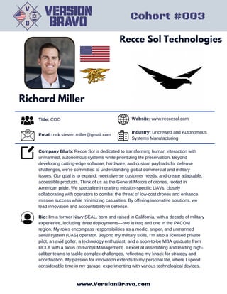 Version Bravo- The Springboard for Navy SEAL entrepreneurship, cohort ...