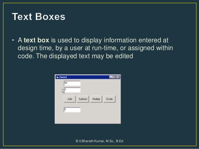 Vb 60 Controls