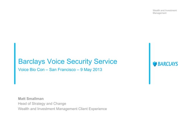 Case Study: Passive Authentication at Barclays | PDF | Business Banking ...