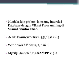 Database Operation di VB.NET