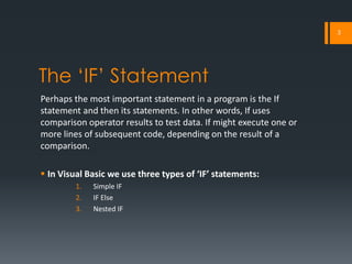 Vb decision making statements | PPTX