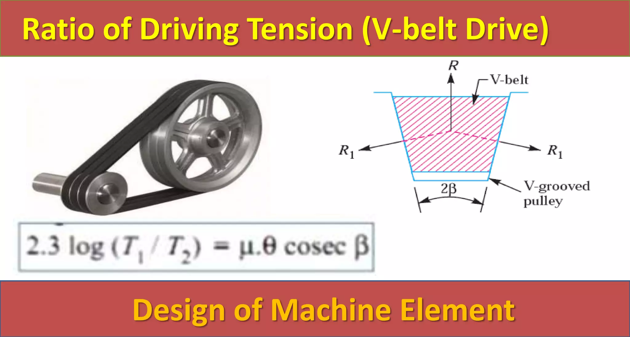 Driving Tension ratio in V belt drive | PPTX