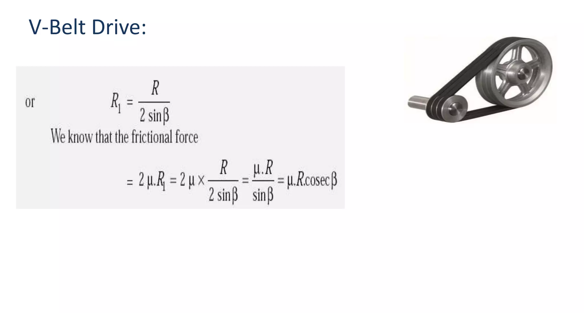 Driving Tension ratio in V belt drive | PPTX