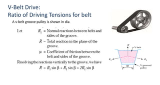 Driving Tension ratio in V belt drive | PPTX