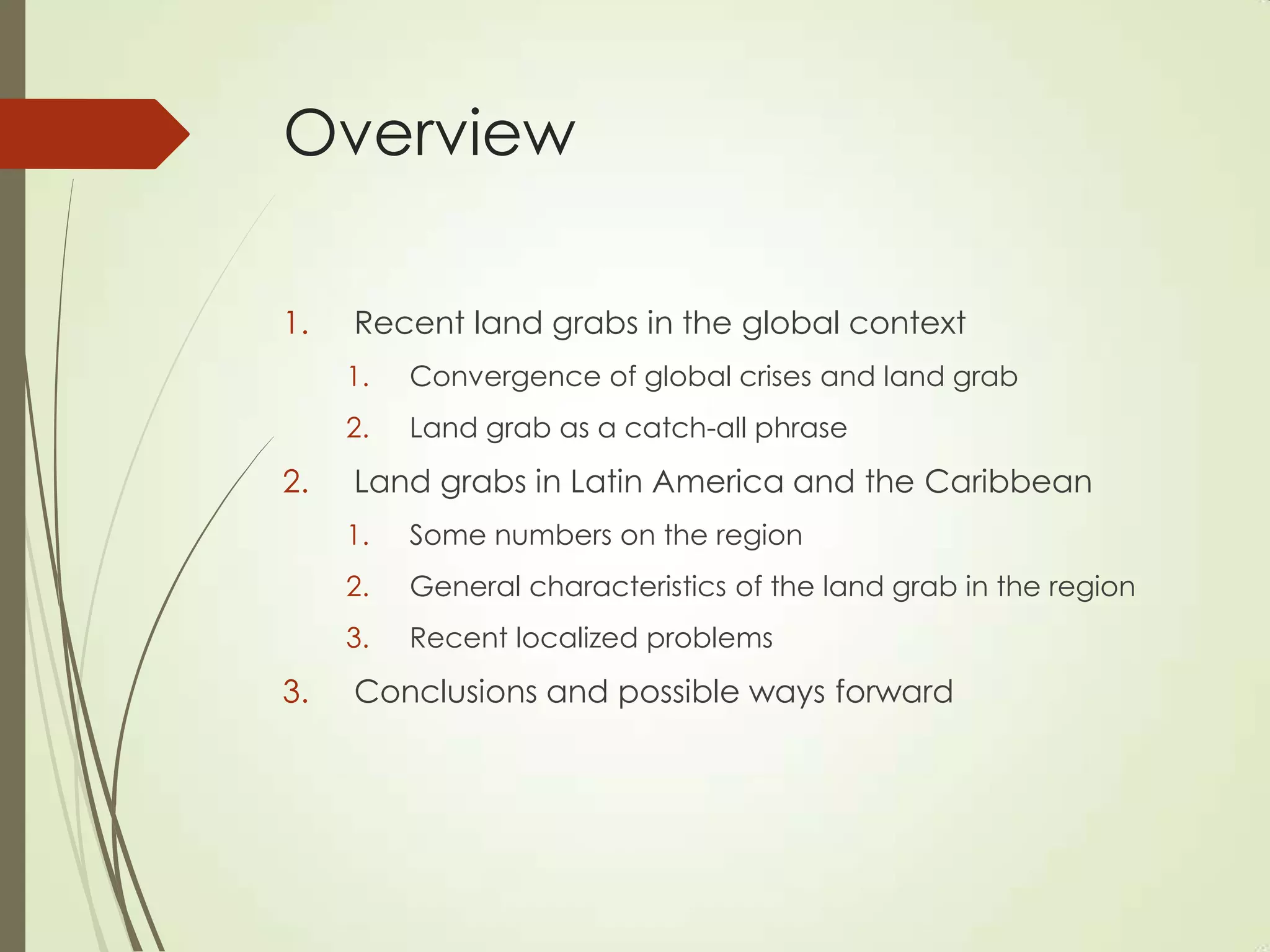 Land grab in Latin America and the Caribbean | PPTX