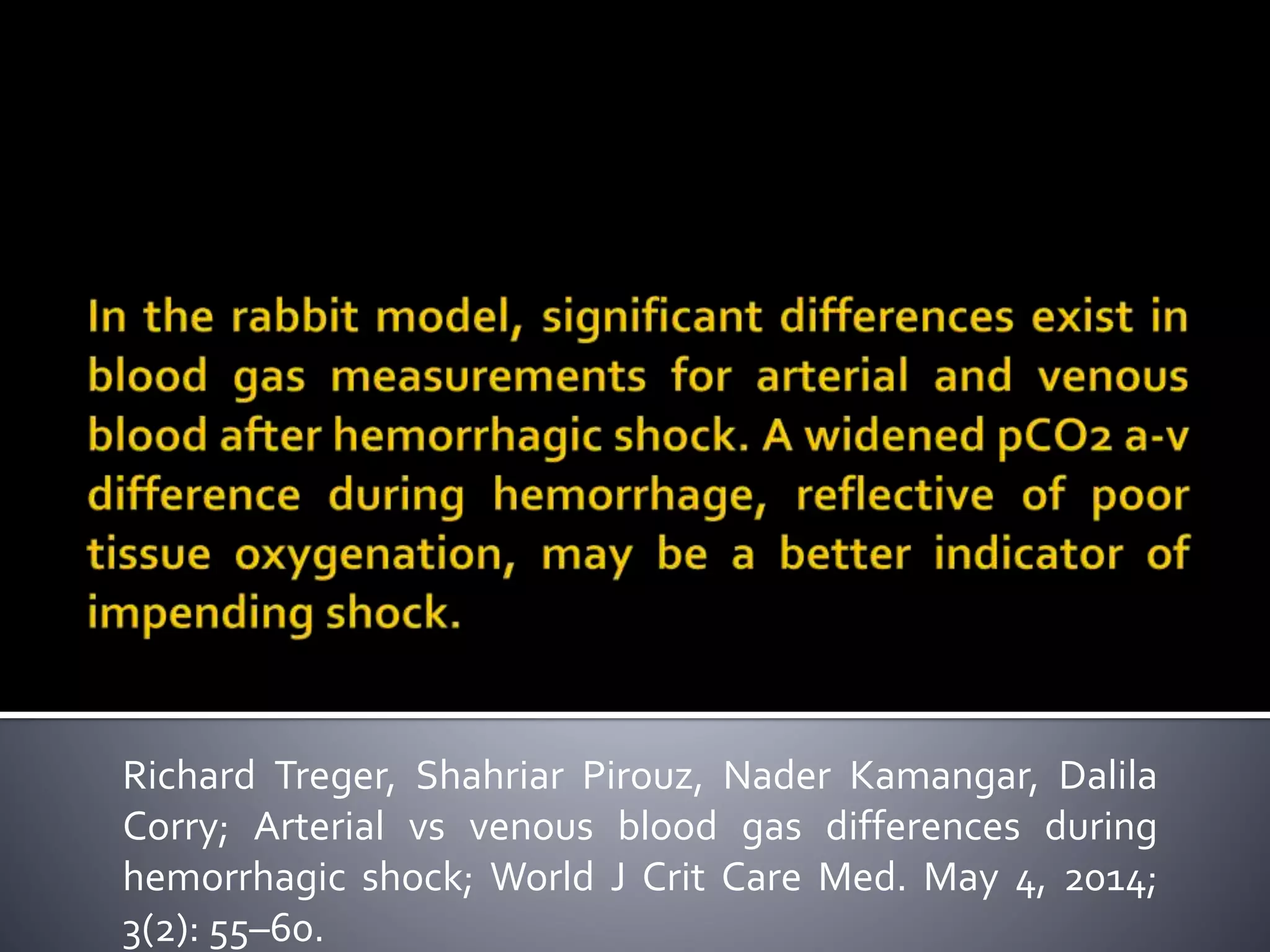 VBG vs ABG (replacement of venous blood sample instead of arterial one for analysis of blood ...