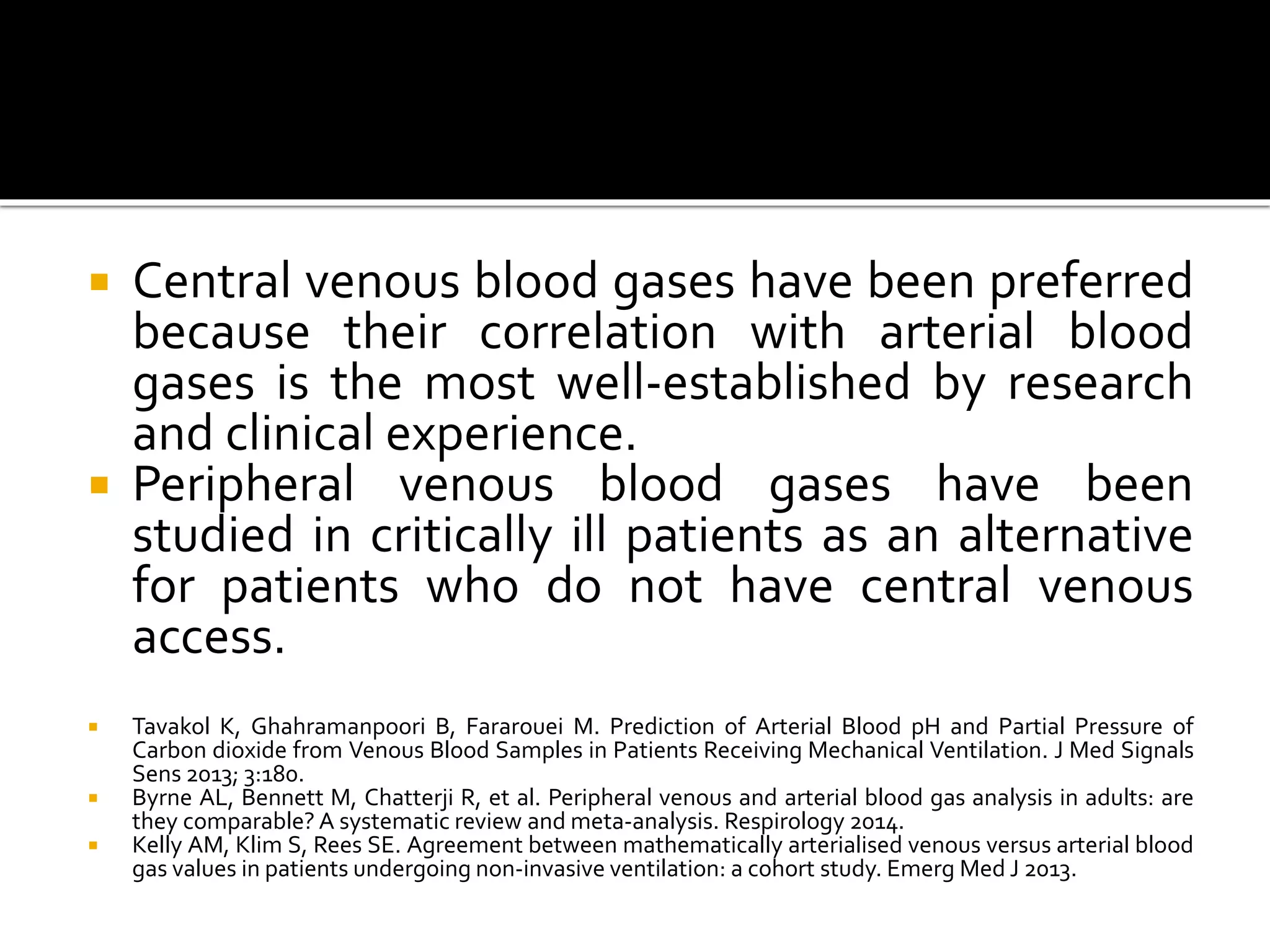 VBG vs ABG (replacement of venous blood sample instead of arterial one for analysis of blood ...