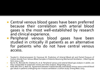 VBG vs ABG (replacement of venous blood sample instead of arterial one ...