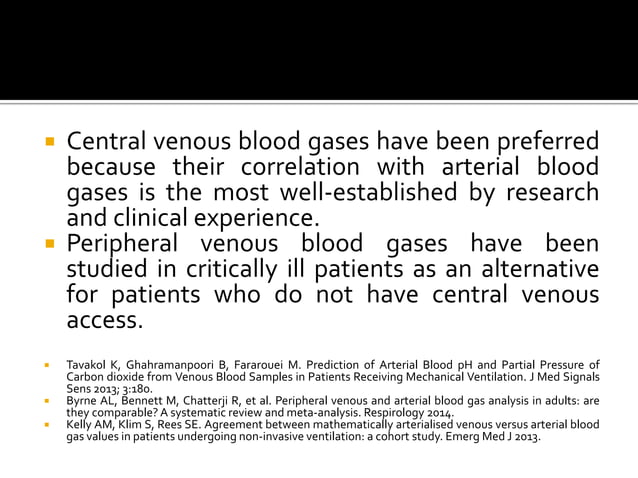 VBG vs ABG (replacement of venous blood sample instead of arterial one ...