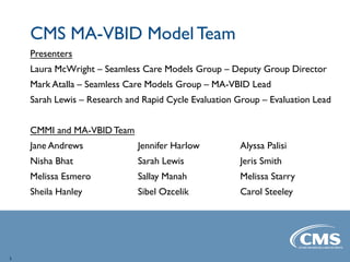 Webinar: Medicare Advantage Value-Based Insurance Design Model - CY2020 ...