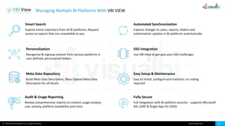 VBI View Your one stop solution to manage multiple BI Platforms | PDF