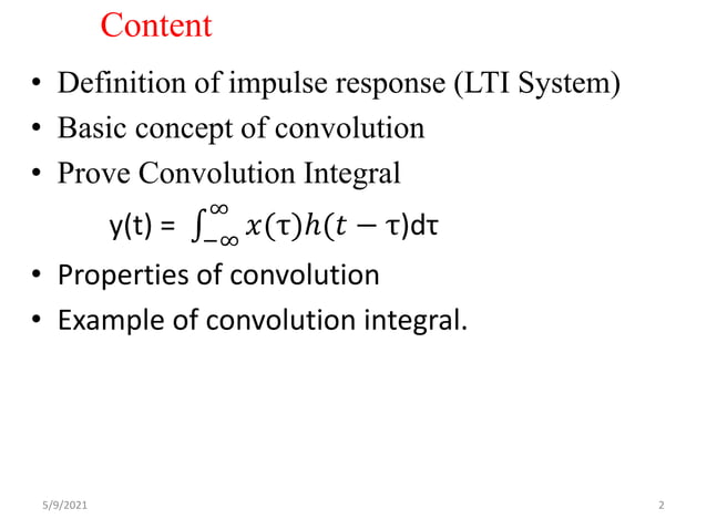 Convolution | PPTX | Physics | Science