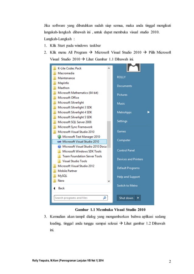 Part 1 - PENGENALAN VISUAL STUDIO 2010 | DOCX