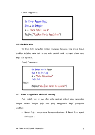 Part 10 - Penanganan Kesalahan (Exception Handling) | PDF