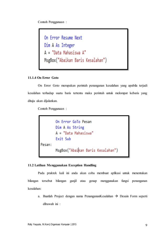 Part 10 - Penanganan Kesalahan (Exception Handling) | PDF