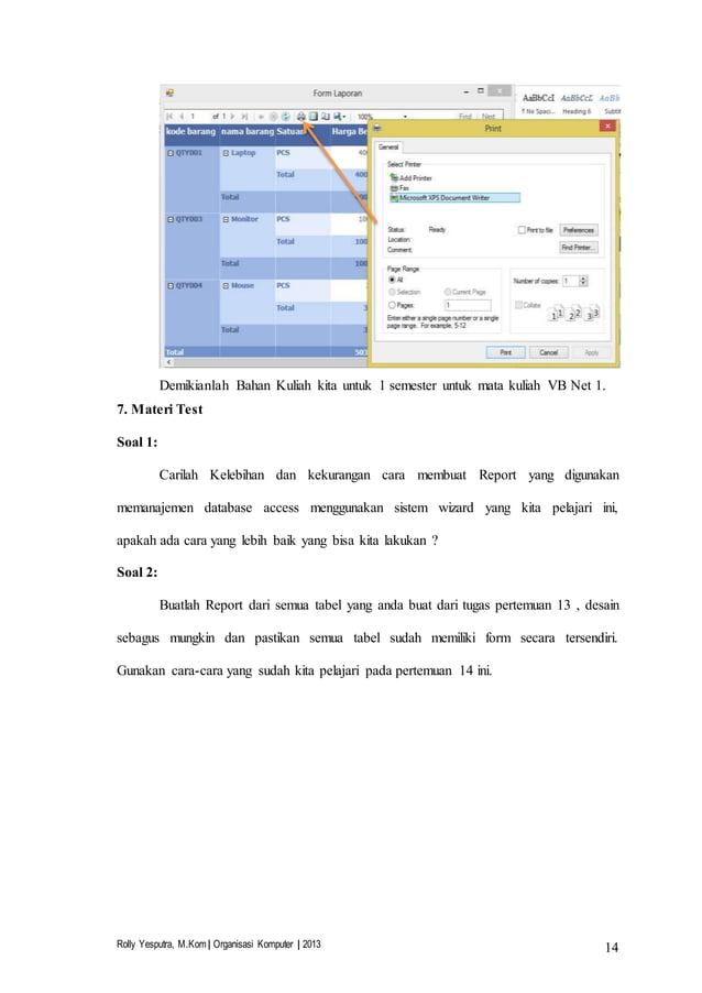 Part 13 - Menampilkan Laporan Sederhana | PDF
