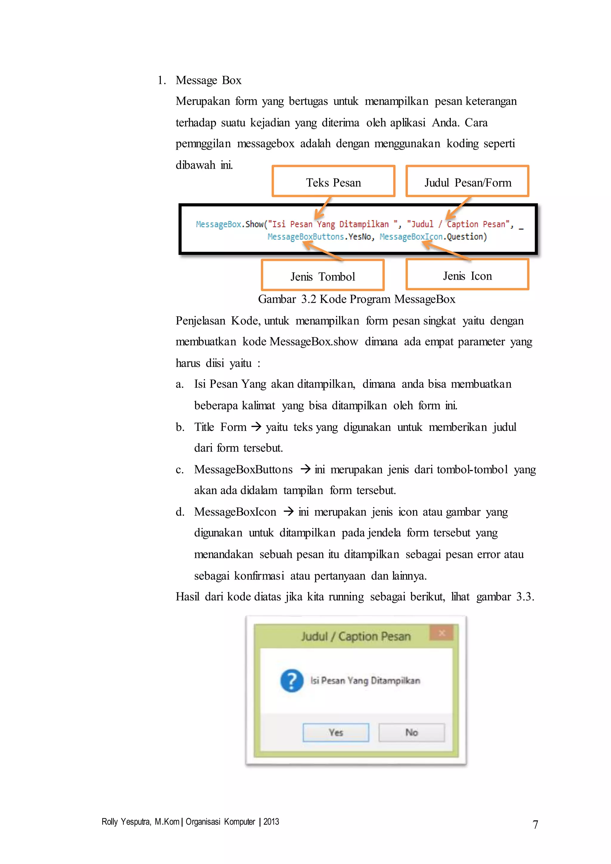 Part 3 - Mengenal Form dan Objek Kontrol | DOCX