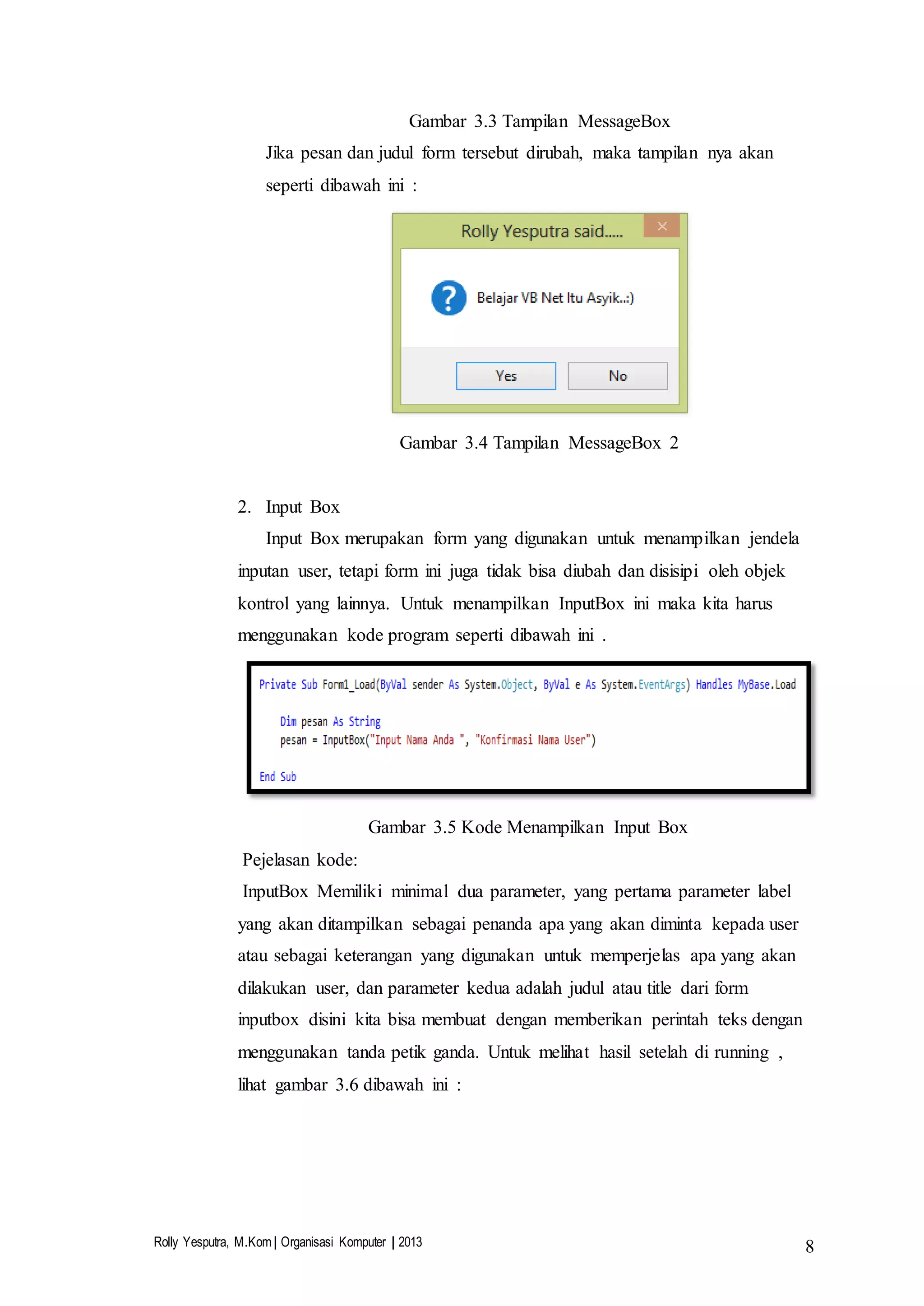 Part 3 - Mengenal Form dan Objek Kontrol | DOCX