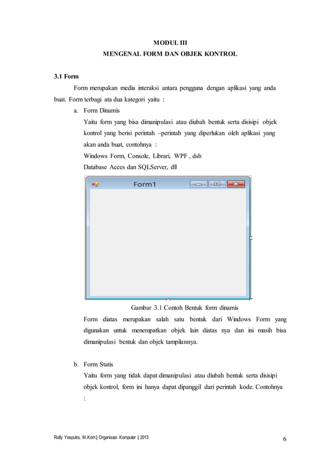 Part 3 Mengenal Form Dan Objek Kontrol Pdf 5962