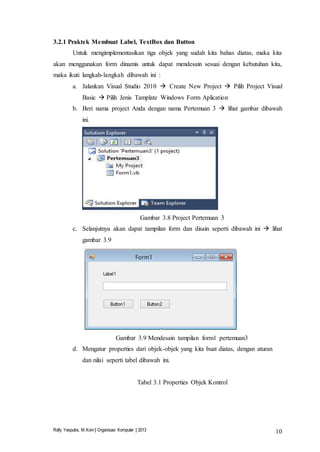 Part 3 - Mengenal Form dan Objek Kontrol | DOCX