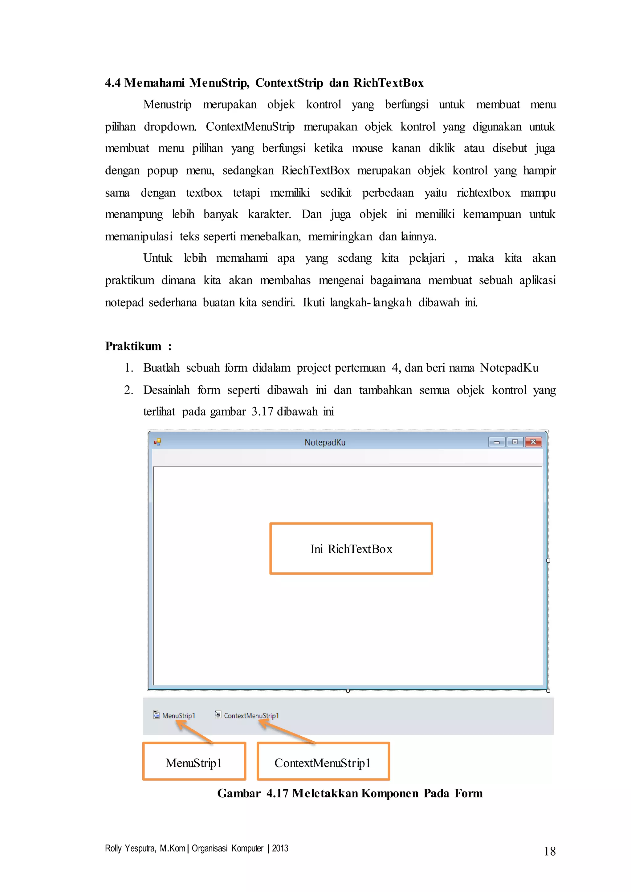 Part 4 - Form dan Objek Kontrol (Lanjutan) | DOCX