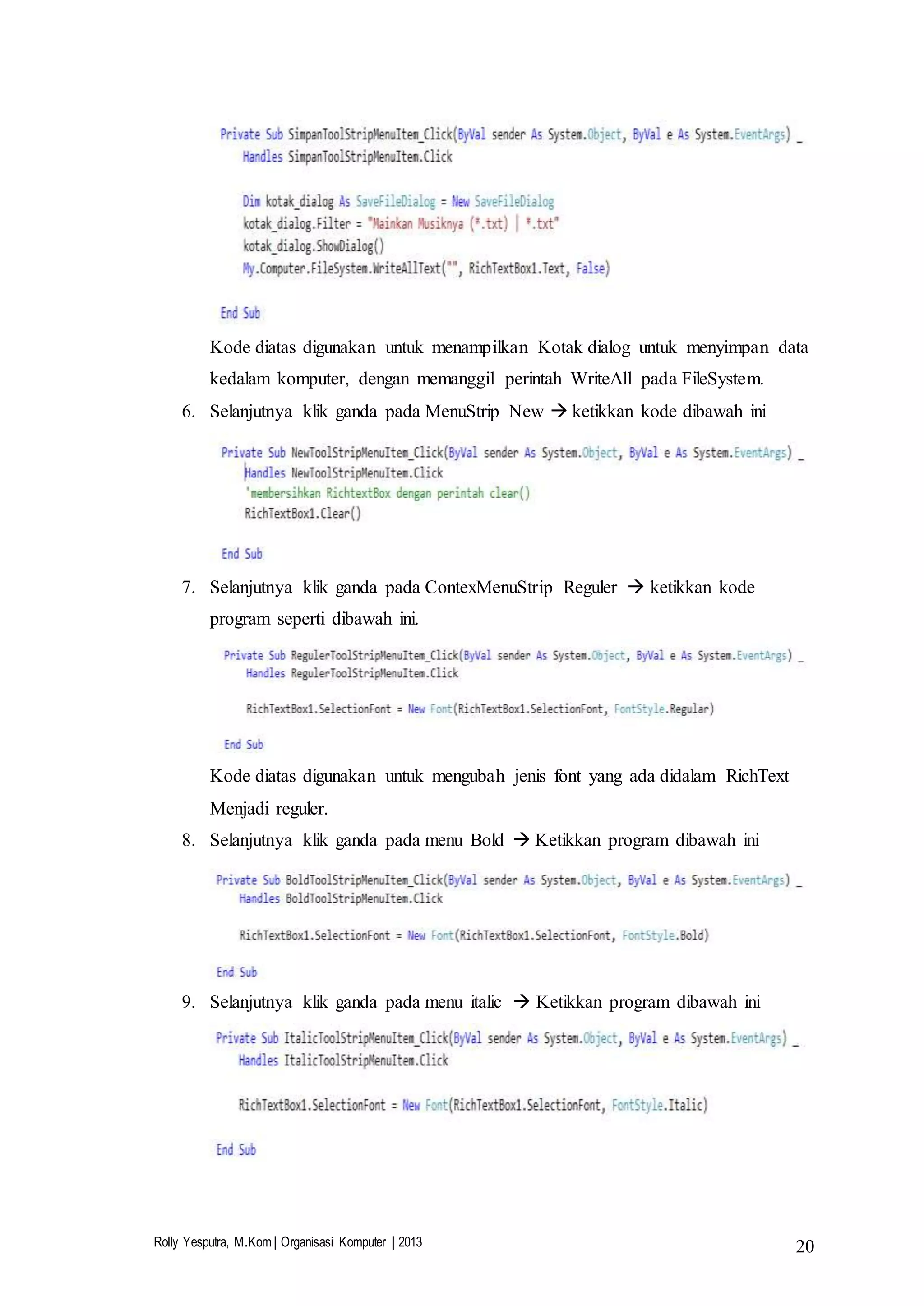 Part 4 - Form dan Objek Kontrol (Lanjutan) | DOCX