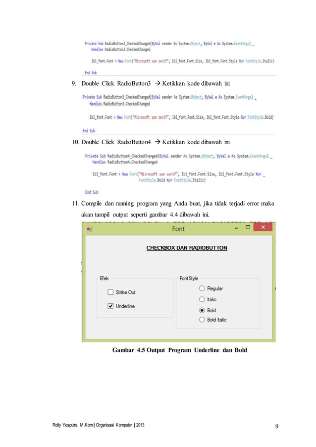 Part 4 - Form dan Objek Kontrol (Lanjutan) | DOCX