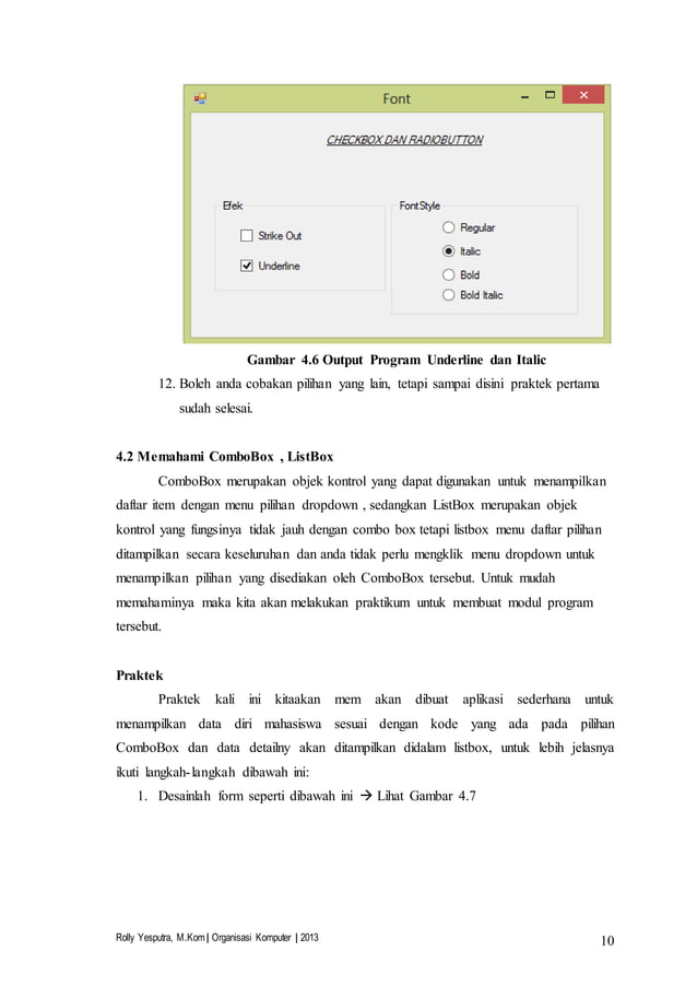 Part 4 - Form dan Objek Kontrol (Lanjutan) | DOCX