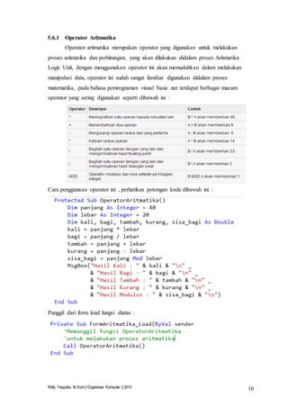 Part 5 - Tipe Data-Variabel-Konstanta-Operator-di-VB-NET | DOCX