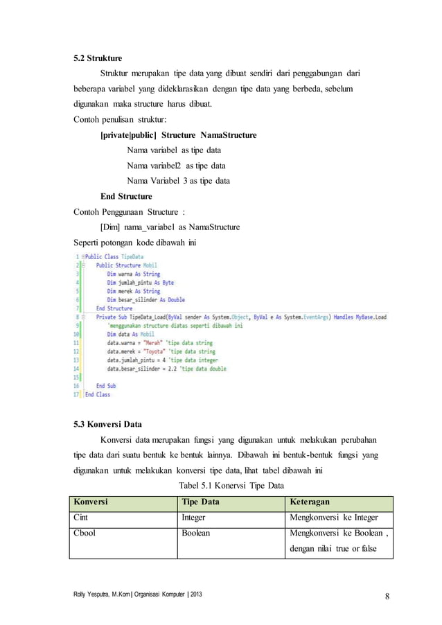 Part 5 - Tipe Data-Variabel-Konstanta-Operator-di-VB-NET | PDF