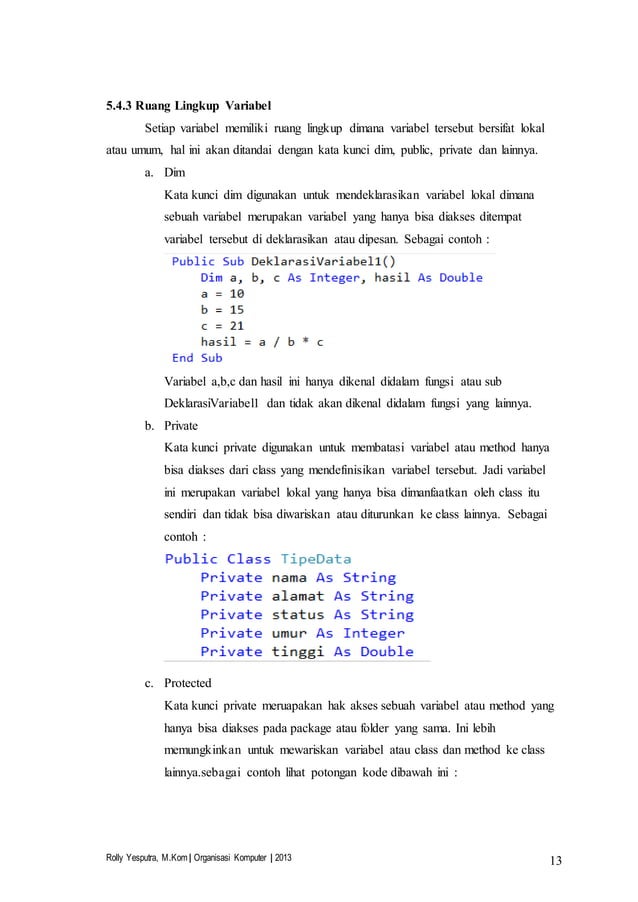 Part 5 - Tipe Data-Variabel-Konstanta-Operator-di-VB-NET | PDF