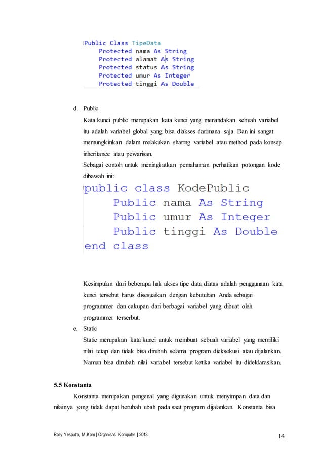 Part 5 - Tipe Data-Variabel-Konstanta-Operator-di-VB-NET | PDF