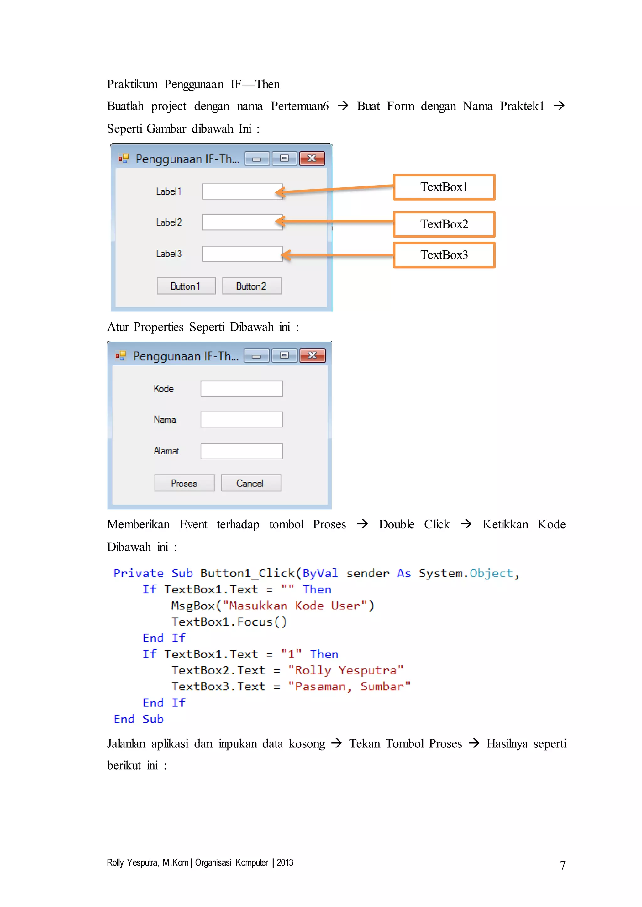 Part 6 - Struktur Kontrol di Visual Basic .Net
