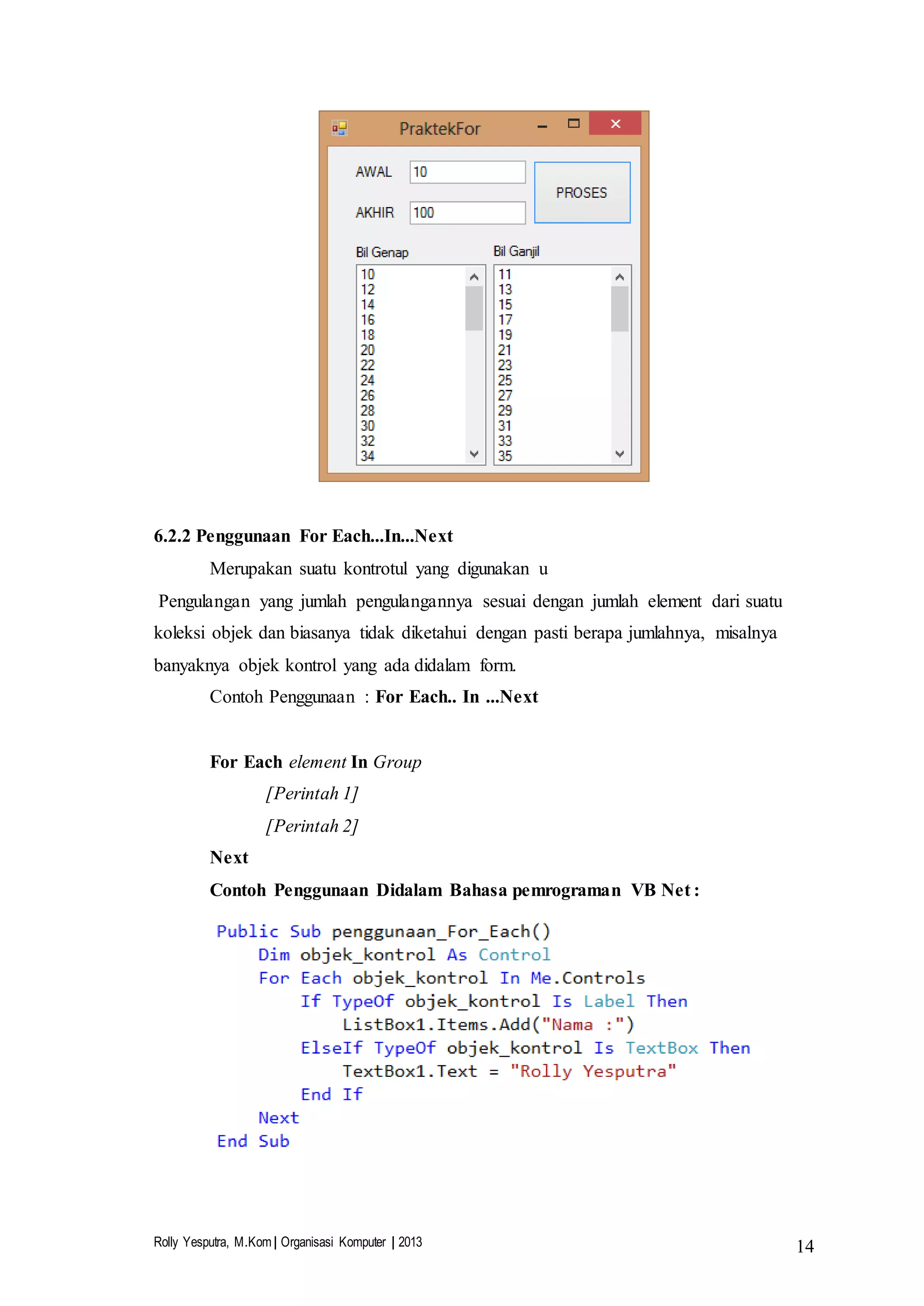 Part 6 - Struktur Kontrol di Visual Basic .Net