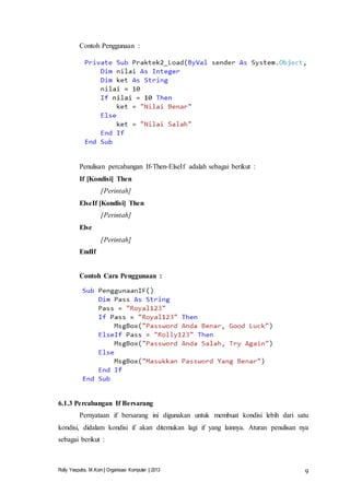 Part 6 - Struktur Kontrol di Visual Basic .Net