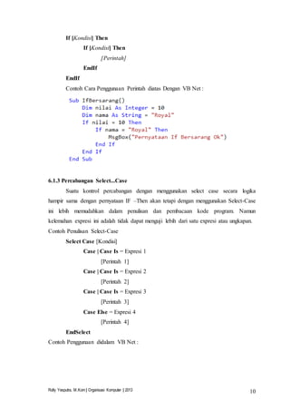 Part 6 - Struktur Kontrol di Visual Basic .Net