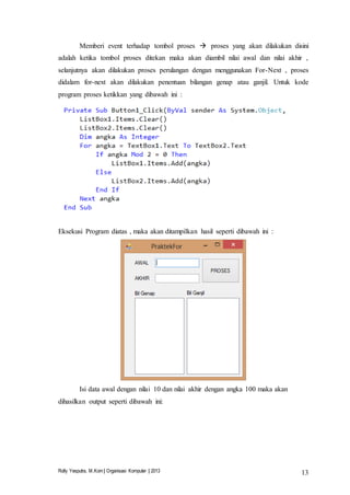 Part 6 - Struktur Kontrol di Visual Basic .Net