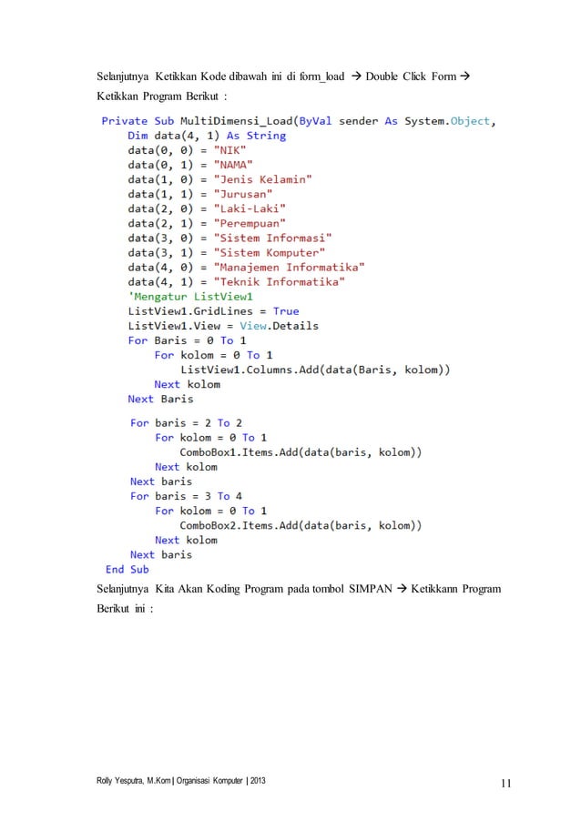 Part 7 - Mengenal Array di Visual Basic .Net